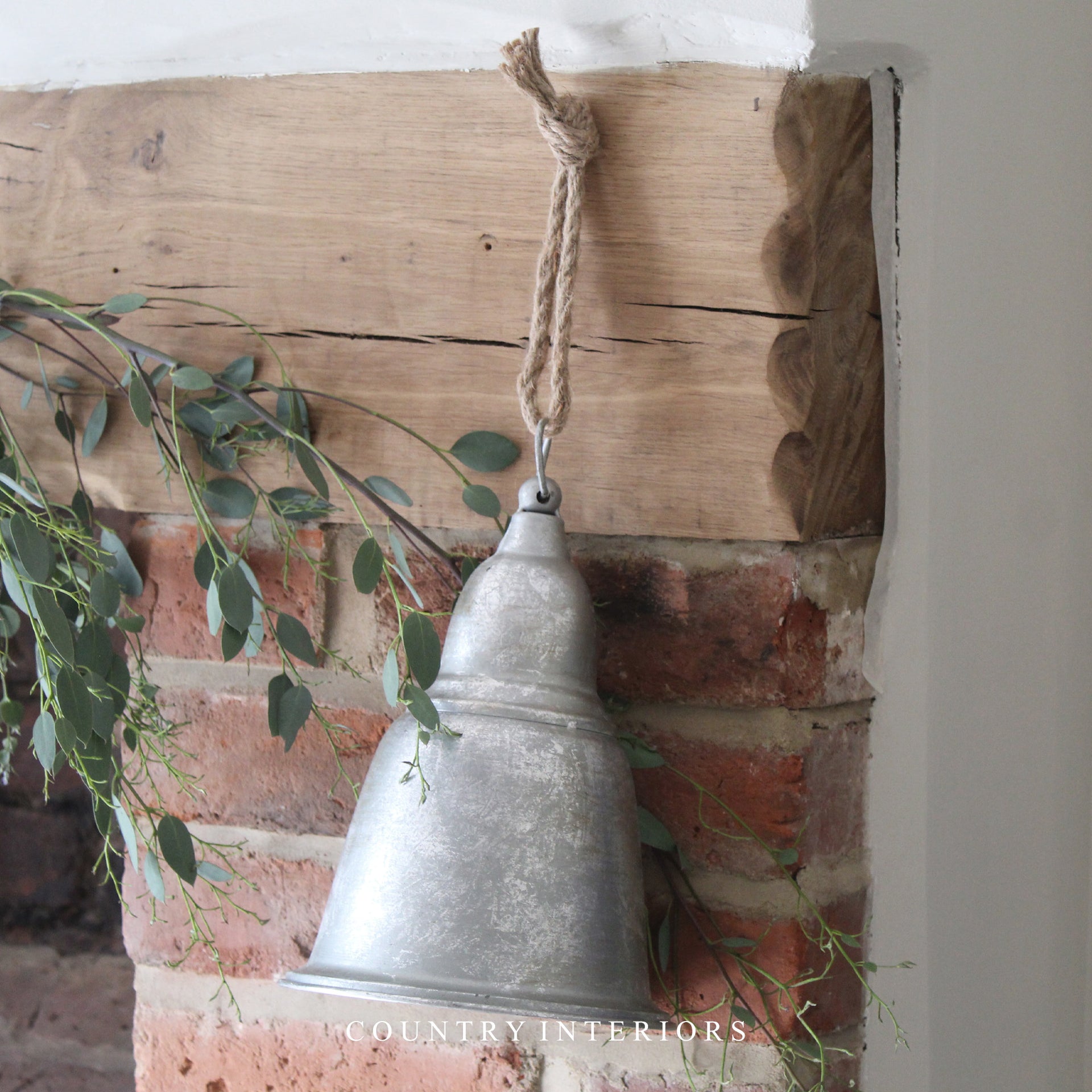 Large Hanging Silver Bell – Country Interiors